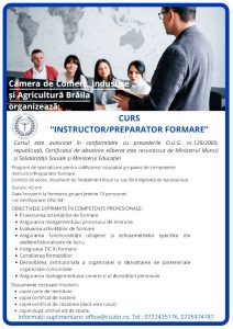 Curs Instructor/Preparator formare - Camera de Comerț, Industrie și ...