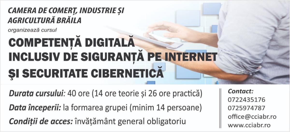 Curs Competenţă digitală, inclusiv de siguranţă pe internet şi ...